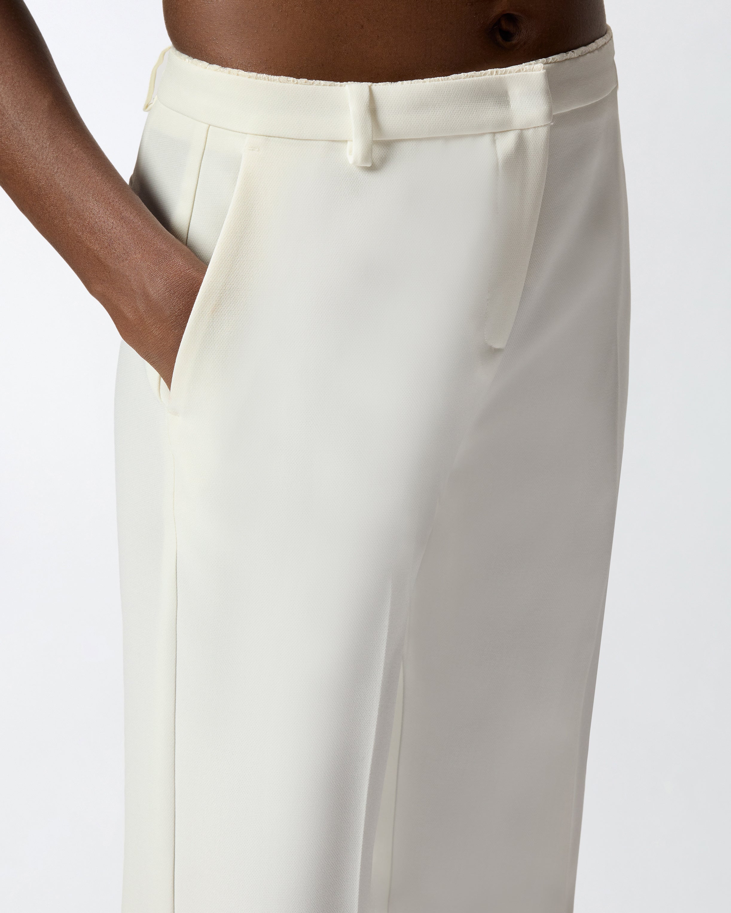 Trousers in canvas with pressed pleat detail | Pinko